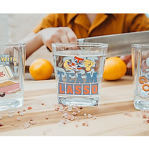 Silver Buffalo Ted Lasso 10-Ounce Mini Rocks Glasses | Set of 4