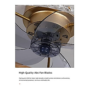 AAXYZX 50CM Modern LED Ceiling Fan Lights European-Style Simple Invisible Bedroom Dining Room Living Room Fan Lamps 3 Color Changeable,Luxury Lamp