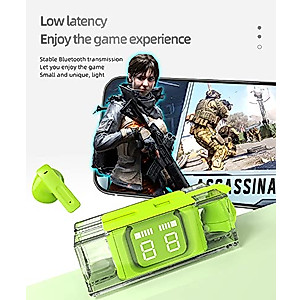 Xmenha Wireless Earbuds Bluetooth in Ear Headphones for iPhone Android Transparent Blue Tooth 5.3 Ear Buds True Wireless Earphones Audifonos Bluetooth Inalambricos TWS Cordless Earbud Green