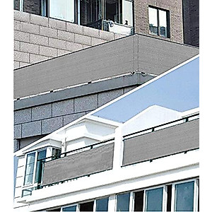 ALBN Balcony Privacy Screen Fence Windscreen Anti-UV with Metal Holes for Outdoor, Backyard, Patio, Balcony Covering, Height 80/90/100/110cm (Color : Gray, Size : 80x600cm)