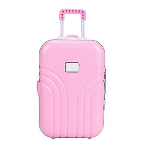 TOPINCN Doll Accessories Carry On Suitcase for Doll Suitcase Luggage Mini Travel Suitcase for 18 Inch Girl Doll Travel Gear Mini Trolley Case Doll Carrier Storage Miniature Suitcase Doll