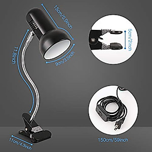 SZMANWEISI Clamp Desk Lamps 360 ° Flexible Clip on Light,Portable Book Reading Light,Clip on Desk/Table/Bed/Piano/headboard Light Home/Bedroom Lighting