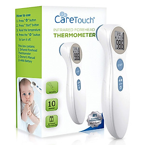 Care Touch Infrared Forehead Thermometer | Non-Contact Digital Infrared Thermometer for Adults and Kids | with Forehead and Object Temperature Modes