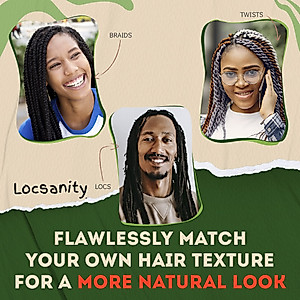 Locsanity Afro Kinky 100% Bulk Natural Human Hair - Braiding Hair for Dreadlocks, Loc Repair, Dreadlock Extensions, Twists, Braids - 8 Inches Long, 1 Oz - Natural Undyed
