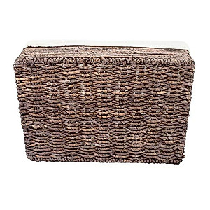 Storage Basket, Natural Corn Husk Rectangular Bins, Arts and Crafts. (Brown, Small)