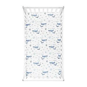Lush Decor Baby Seaside Micro Mink 2 Pack Fitted Crib Sheet, Blue
