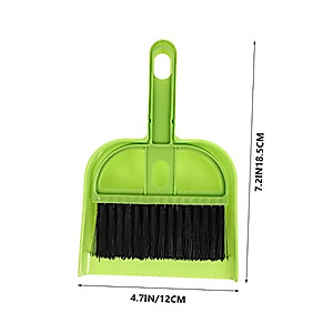 GOOHOCHY 6 Sets Broom Dustpan Set Table Cleaning Broom Keyboard Brush Broom Small Printers for Home Use Handheld Broom Small Dusting Broom Mini Dust Pans with Brush Portable Brush Plastic
