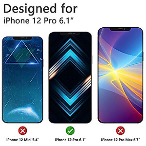 sorlnern (3 Pack) Privacy Screen Protector for iPhone 12, iPhone 12 Pro Privacy Screen Protector, Anti Spy Tempered Glass Film, with Easy Installation Tray