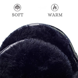 Kedofe Ear Warmers For Men Women Foldable Fleece Unisex Winter Warm Earmuffs Outdoor Skiing,Biking (Black knit)