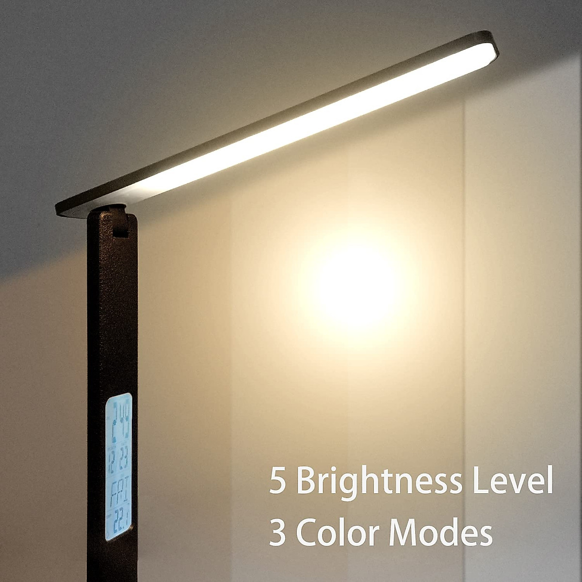 Xicyole Desk lamp,LED Lamp with Wireless Charger,USB Charger Port,Touch Control,3 Color Modes,5 Brightness Levels,Eye-Protecting Table Lamp,Led Lights for Bedroom,Home,Office,Black
