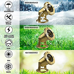 MIK Solutions Underwater Light 113 Solid Brass Submersible LED Lights with 7WMR16 LED Bulb for Watertight Bright Long Lasting Pond Lights and Pool Water Fountain Lights