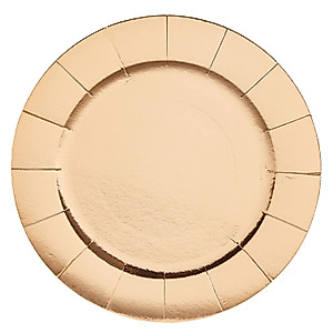 Sparkle and Bash Rose Gold Chargers for Dinner Plates, Birthday Party, Metallic Paper (13 In, 24 Pack)