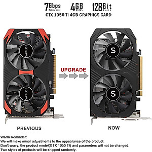 SAPLOS GTX 1050 Ti Gaming Graphics Card, 4GB, 128 Bit, GDDR5, DisplayPort HDMI DVI, Computer GPU, PC Video Cards, Dual Air Cooling, PCI Express x16 3.0, DirectX 12, 8K Displays Support