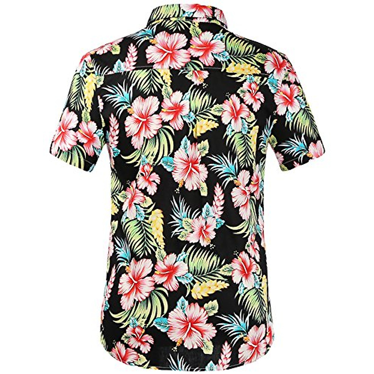Hawaiian Shirt for Men, Beach Shirts for Men, Tropical Shirts Short Sleeve Floral Casual Button Down (X-Large, Red Hibiscus)