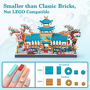 Finger Rock Cherry Blossom Bonsai Tree Building Set, Japanese Architecture Sakura Micro Block Building Set for Adults, Collectible Creative Gift for Kids 14+ (2350 Pieces)