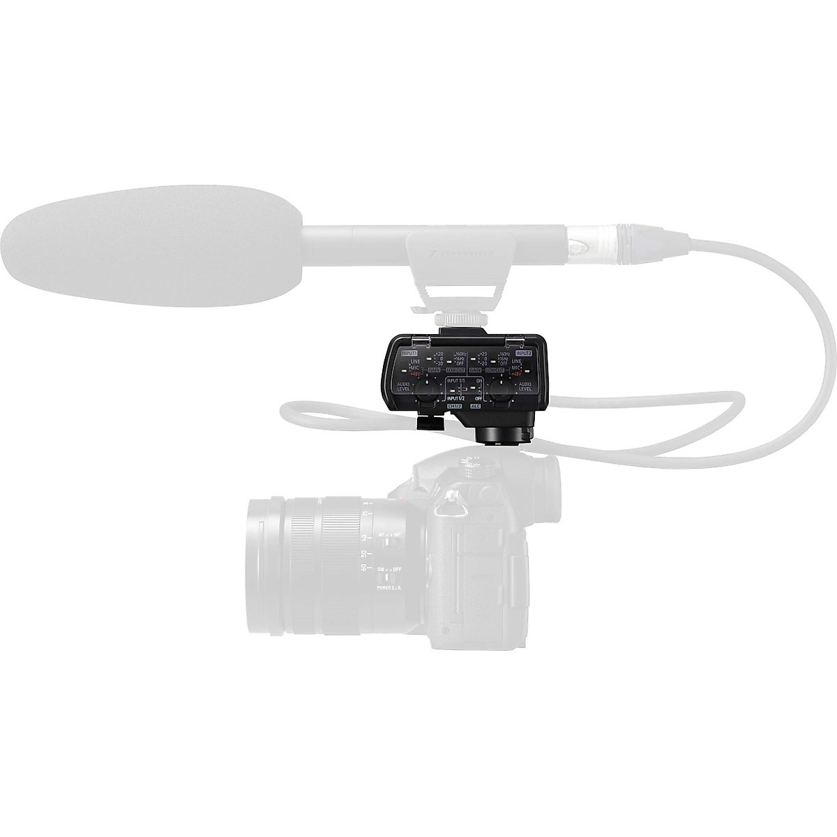 Panasonic Professional XLR Audio Video Microphone Adaptor with 2 XLR Terminals – Accessory Compatible with LUMIX GH5, GH5S, S1 and S1R Mirrorless Digital Cameras - DMW-XLR1, Black