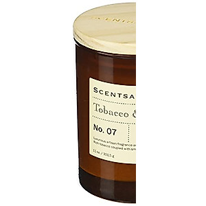 Scentsational Apothecary-Tobacco & Vanilla Candle, Medium, Amber, 11 Ounce