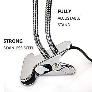 AMZCOOL Reptiles Dual Lamp Fixture Holder Clamp Two Independently Switches Adjustable Stand for Pet Habitat UVA UVB Heat Light Bulbs/Lamps