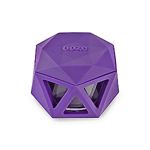 Ooze Geode Silicone Glass Container 10mL (Ultra Purple) 1ct - (1.6"x1") Glass Silicone Container - Gemstone Shape Silicone Container With Glass Stash Jar Insert - Glass Silicone Containers