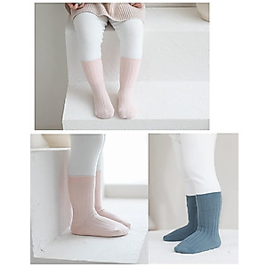 FYLuoke Baby Girls Boys Socks Unisex-Baby Infant Cotton Crew Socks for Skid Toddler Ankle Socks Set(Solid 10 pairs,1-3T)