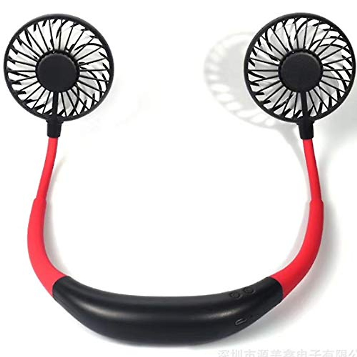 SUPKEY Hands Free Portable Neck Fan - Rechargeable Mini USB Personal Fan Battery Operated with 3 Level Air Flow, LED Lights for Home Office Travel Indoor Outdoor (Black)