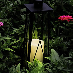 Outdoor Waterproof Large Led Flameless Candle with Remote Timer Long Lasting Battery Operated Plastic Electric Resin Pillar Candle Light for Home Garden Patio Xmas Wedding Party Decorations 4”X8”