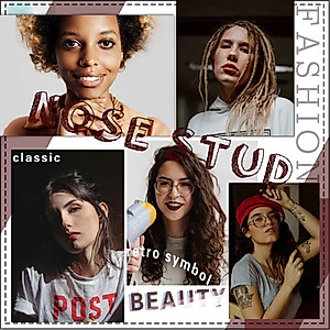 Zeshimb Gold Twisted Rope Nose Rings Minimalist Tribal Handmade Nose Ring Screw Stainless Steel Nose Rings Earrings Body Piercing Jewelry for Women Teen Girls