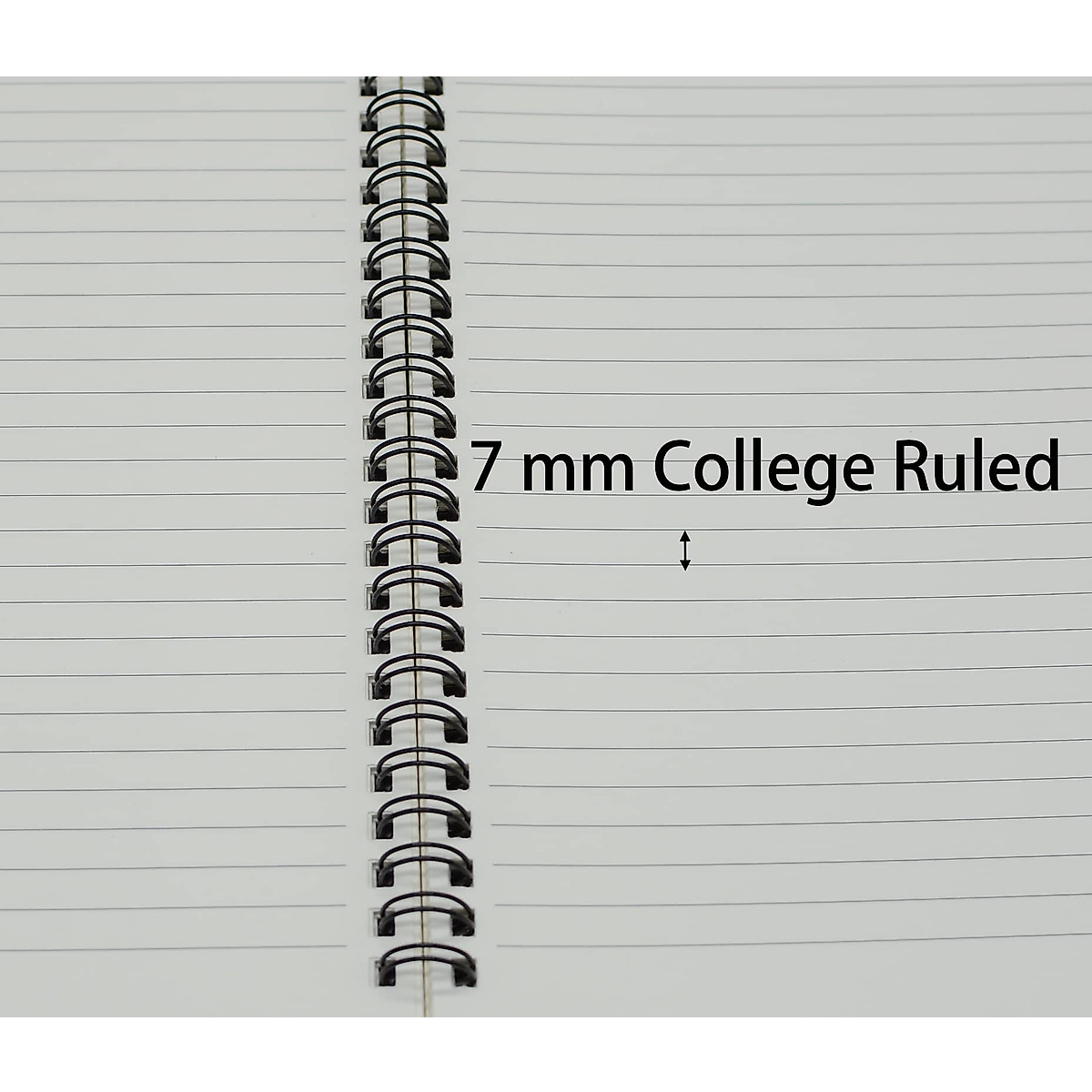 Yansanido Spiral Notebook, 6 Pcs A5 Thick Plastic Black Hardcover 7mm College Ruled 80 Sheets -160 Pages Journals for Study and Work (6 Black A5)