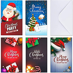 Christmas Gifts Card Money Holder in 5 Holiday Cute Festive Designs 30 Christmas Greeting Cards & 30 Envelopes,Christmas money holder with envelopes