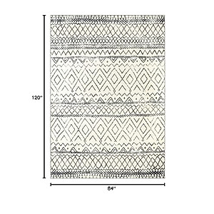 Maples Rugs Abstract Diamond Modern Distressed Large Area Rugs Carpet for Living Room & Bedroom [Made in USA], 7 x 10, Neutral