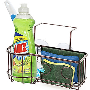 Simple Houseware Kitchen Sink Caddy Organizer for Brush Sponge Holder, Bronze