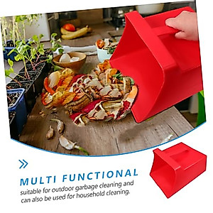 Mobestech Garbage Cleaning Dustpan Garden Dustpans Trash Cleaning Shovels Industrial Dustpan Upright Pans Kitchen Dustpans Small Dust Pan Lobby Dustpan Dust Pan for Home Cleaning Plastic Red