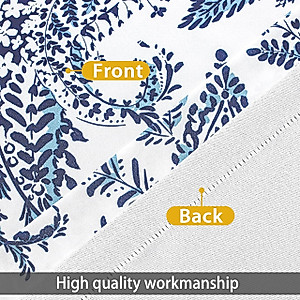 DriftAway Isla Paisley Floral Pattern Blackout Thermal Insulated Window Curtain Valance Rod Pocket 52 Inch by 18 Inch Plus 2 Inch Header Navy