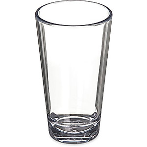Carlisle FoodService Products Alibi Round Glass Clear Glass for Restaurants, Catering, Kitchens, Plastic, 16 Ounces, Clear