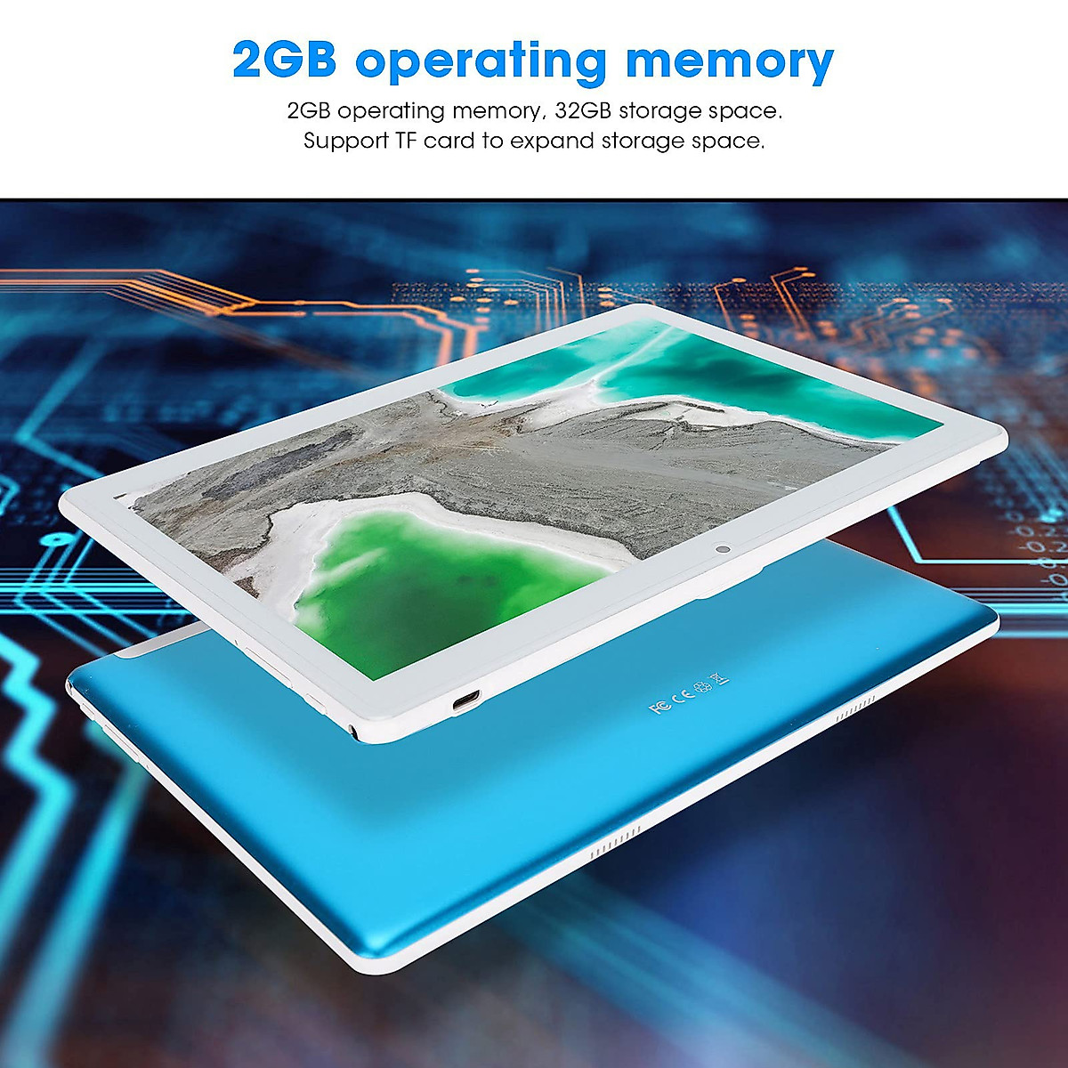 10.1 Inch Tablet, Octa Core Fast Processing Chip, 1280X800 HD Screen, 32Gb 2Gb, Dual SIM Dual Standby Support TF Card to Expand The Storage Space Suitable for Learning(USE)