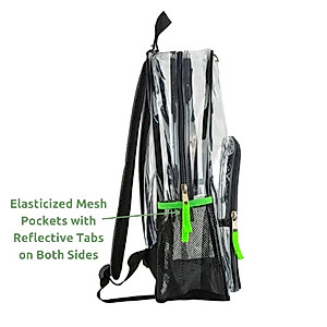 RALME Boys Clear Backpack for School, 16 inch Stadium Approved Transparent Bag with Matching Gaming Pencil Pouch, 3 Piece Set