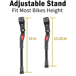 Bike Kickstand,Kickstand for Bike,Kick Stand Adjustable for 22" 24" 26" 27" Mountain Bike/Road Bicycle/BMX/MTB/City Commuter Bike/Kids Bike/Sports Bike/Adult Bike