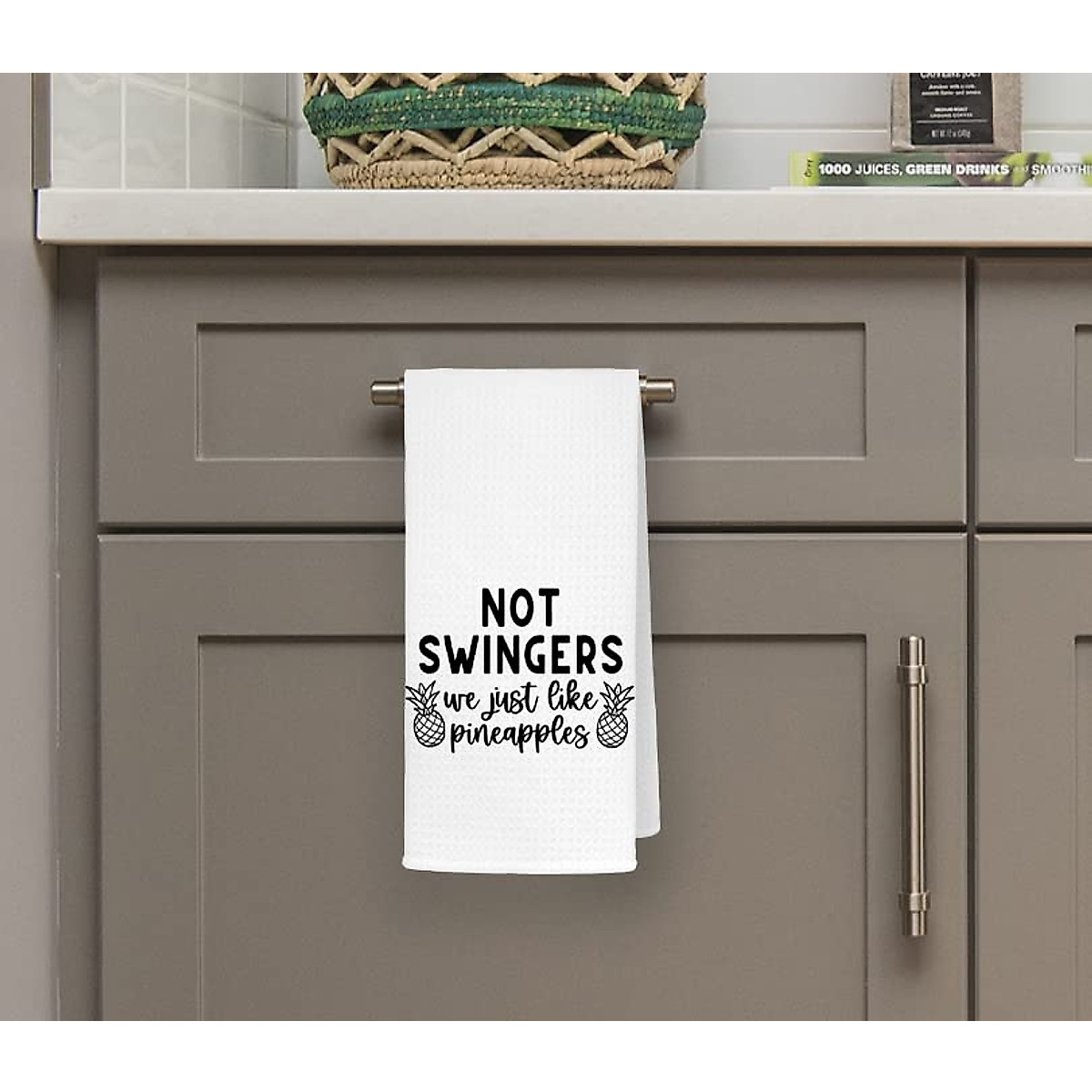 QODUNG Not Swingers We Just Like Pineapples Soft Kitchen Towels Dishcloths 16x24 Inch,Summer Pineapple Drying Cloth Hand Towels Tea Towels for Kitchen,Pineapple Lover Gift