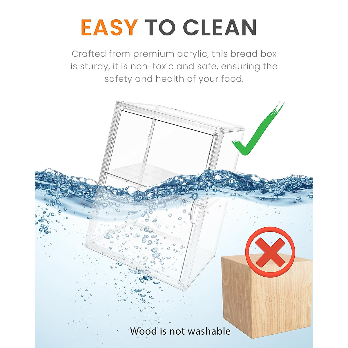 Bread Box,Large Bread Boxs for Kitchen Countertop - 4 Layers Adjustable Bread Storage Container, Clear Boxes for Kitchen Counter, Breads Box Airtight,Bread Holder,Perfect for Bagel, Muffins