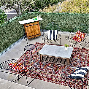 Windscreen4less Artificial Faux Ivy Leaf Decorative Fence Screen 20'' x 20" Boxwood/Milan Leaves Fence Patio Panel, Buxus White 14 Pieces