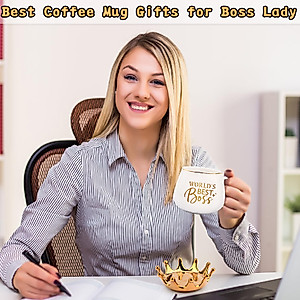 Boss Lady Gifts for Women, Boss Birthday Gifts for Her, Christmas Thank You Gifts for Boss Lady World’s Best Boss Coffee Mug, Make up Bag, Boss Appreciation Thanksgiving Gifts for Female Boss