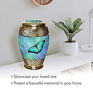 Bokeh Butterfly Urns for Human Ashes Adult Female Large, XL or Small Urns for Human Ashes & Urns for Ashes Adult Female for Home Burial Butterfly Urn