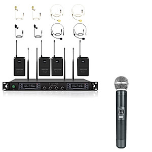 Phenyx Pro 4 Channel Wireless Microphone System PTU-7000B with Handheld Microphone PWH-7