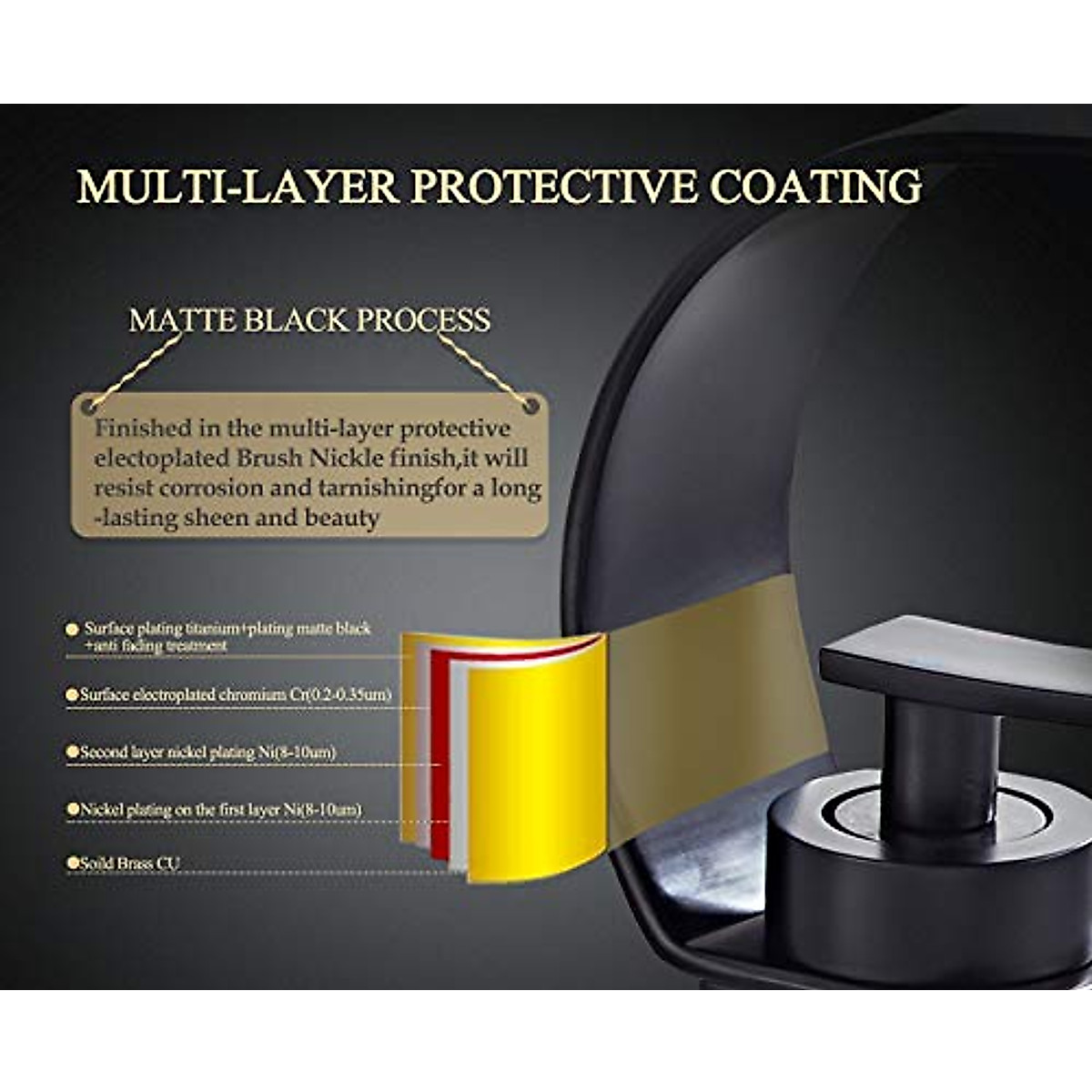 becola Matte Black Bathroom Faucet, Modern Single Hole Bathroom Faucet, Low Arc Brass Ceramic Valve Vanity Sink Faucet, Single Handle 1 Hole / 3 Holes Hot and Cold Water Mixer Tap - Matte Black