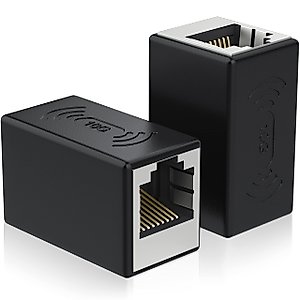 JODROAD RJ45 Coupler, Ethernet Couplers, Ethernet Extender Adapter, Cat8 Cat7 Cat6 Cat5e Cat5 Inline Coupler, Ethernet Connector Female to Female (2Pcs, Black)