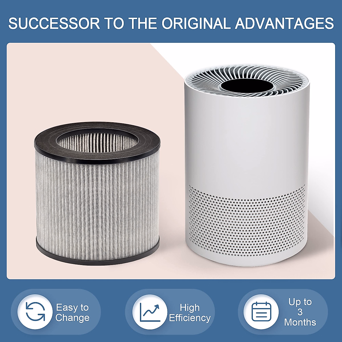 2801 Replacement Filter Compatible with Bissell MYair 2780A Air Pur-ifier Model 2801, 2780, 2780A, 2780B, 2780P, 27809 True HEPA Filter Replacement with car-bon and Pre-filter Part# 2801, Pack of 4