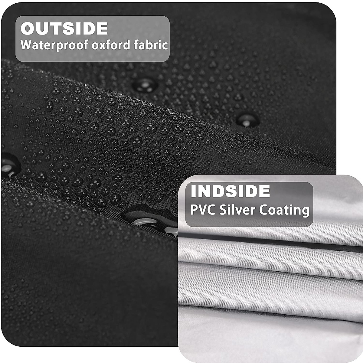 Fire Pit Cover Round, Fits 44-50 Inch Firepit or Fire Bowl, Outdoor Waterproof Patio Fire Table Cover, 48’’ D X 18’’ H