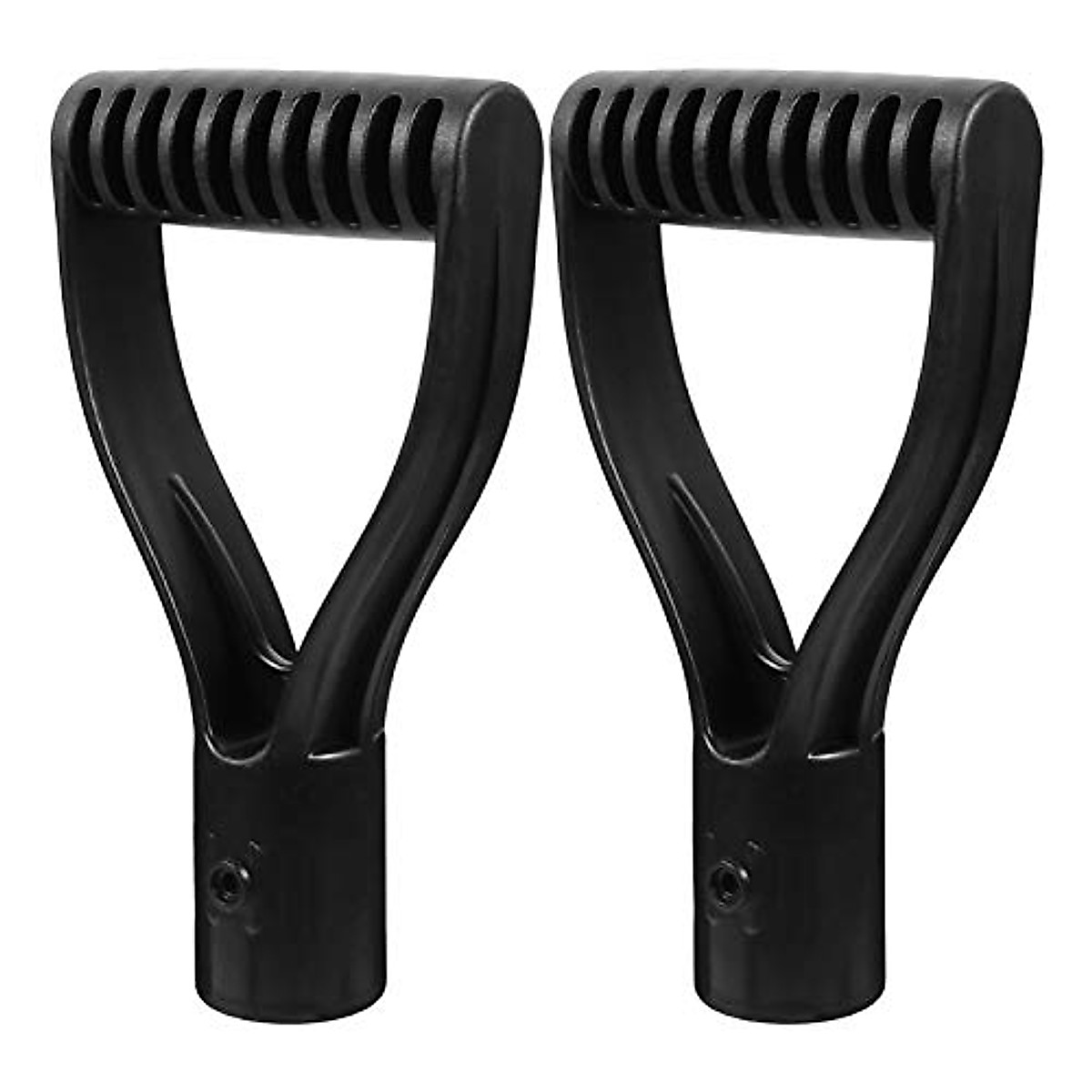 Cabilock 2pcs D Shaped Plastic Grip Snow Shovel Handle Replacement Spades Forks Garden Snow Removal Spade Snow Scoop Digging Raking Tools Hand Protect Black