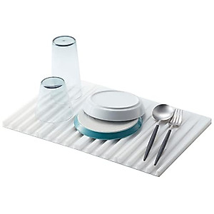 Yamazaki Home Tower Foldable Drainer Tray – Kitchen Dish Drying Mat