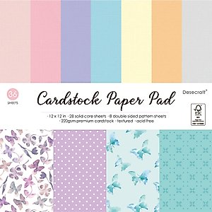 12x12 Solid Colored Easter Scrapbooking Cardstock Paper - 36 Sheets 220gsm Pastel Construction Paper Assorted Colors for Card Making Journaling Planner Scrapbook Materials Supplies